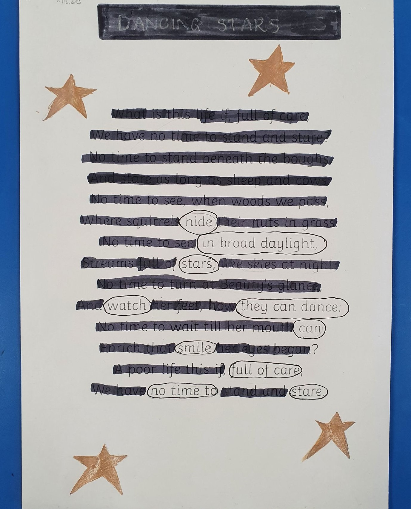 Blackout Poetry – Milton Primary School
