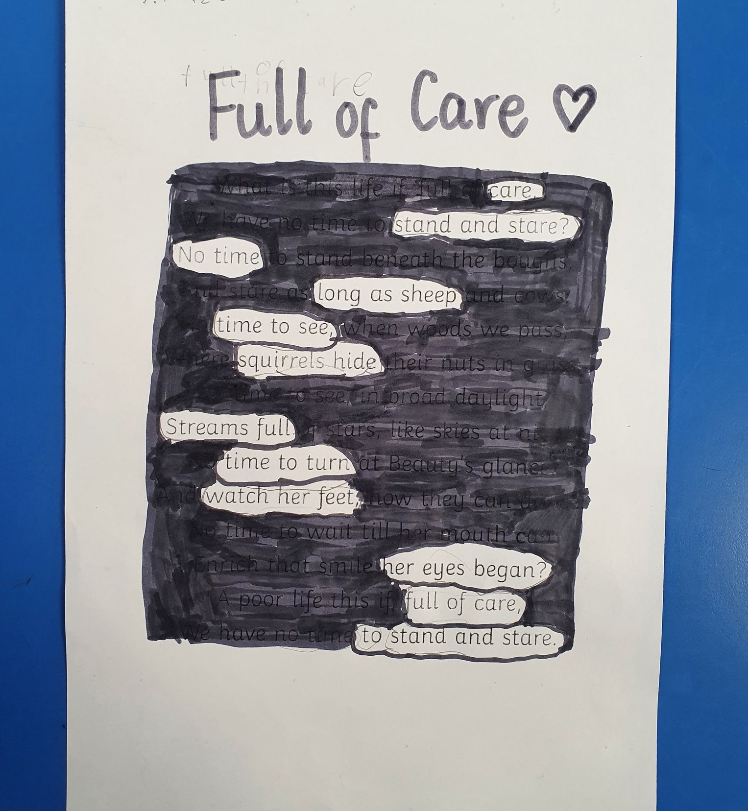 Blackout Poetry – Milton Primary School